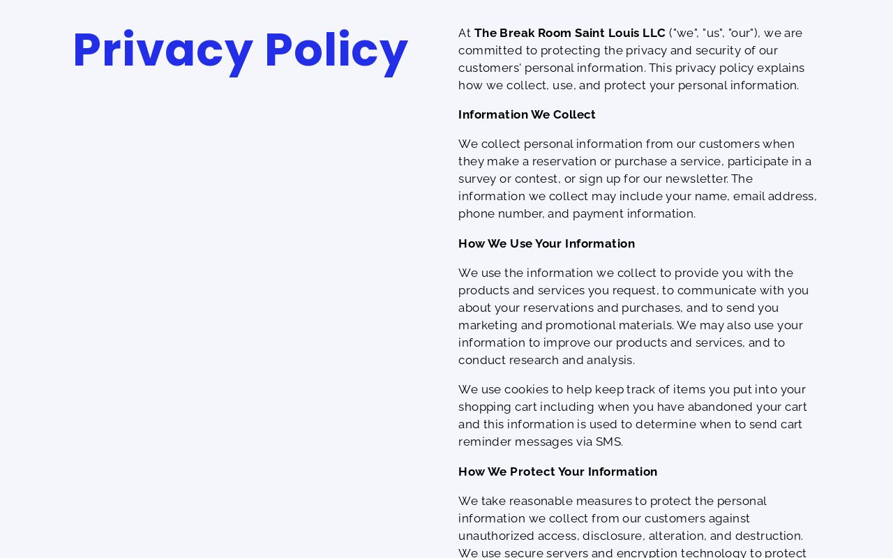 The Break Room STL | Privacy Policy & TOC
